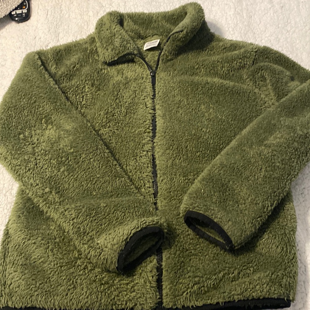 Super Soft Teddy Jacket. Olive Green Color - Gem